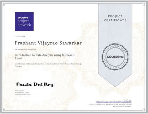 dataanalysis microsoftexcel certification coursera prashant sawarkar
