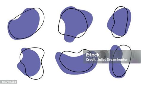 추상 벡터 Blob 세트입니다 모던 한 매우 페리 컬러 얼룩 컬렉션현대 2022 디자인 랜덤 록 셰이프 비대칭에 대한 스톡 벡터