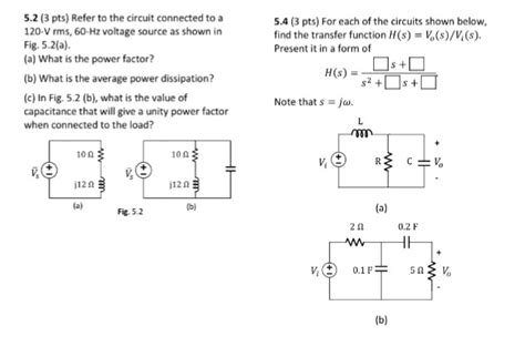 Solved Refer To The Circuit Connected To A V Rms Hz Chegg Com