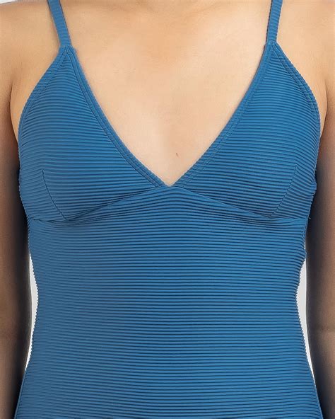 Shop Topanga Girls Gigi Rib One Piece Swimsuit In Twilight Blue Fast