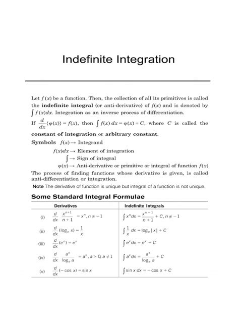 integral short notes pdf