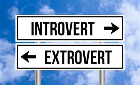 Premium Photo Introvert Or Extrovert Road Sign On Sky Background