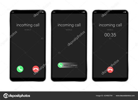 Mockup Incoming Call Smartphone Interface Vector Template Flat Ui Ux For Application New
