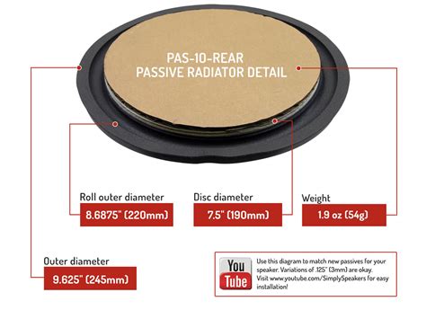 Ess Speaker Passive Radiator Replacement Kit 10 Speakers Pask 10