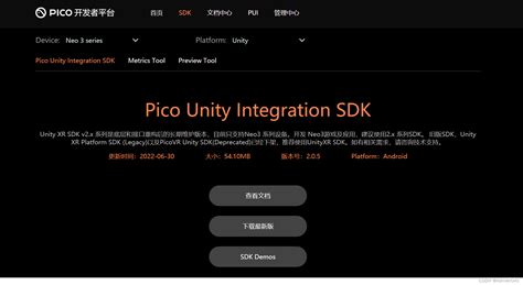 pico neo3最新版sdk导入unity详细教程（包含眼动） unity接入piconeo3sdk csdn博客