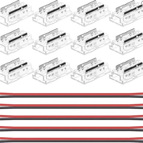 17 Pcs 2pin 8mm Cob Led Strip Light Connector 12 Pcs Solderless Strip