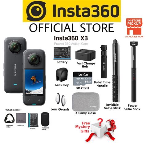 Insta360 X3 5 7K Video 72MP Photo 360 Pocket Camera Shopee Malaysia