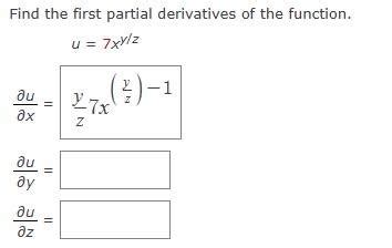 Solved Find The First Partial Derivatives Of The Function Chegg