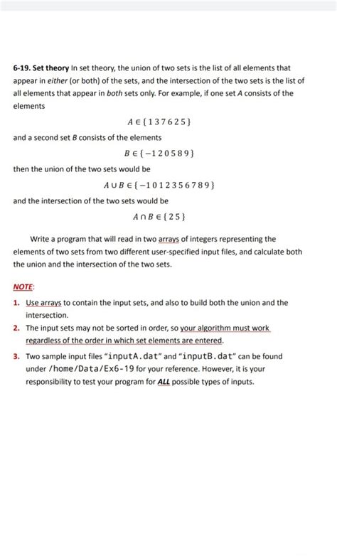 Solved Set Theory In Set Theory The Union Of Two Sets Chegg Com