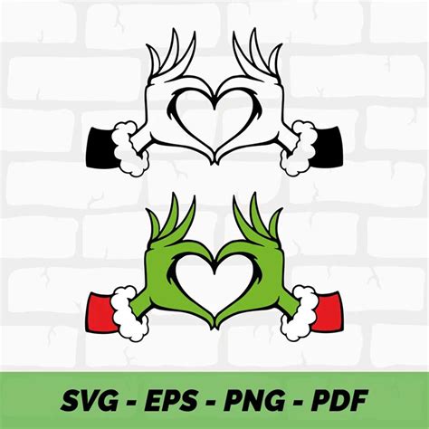 Grinch Hand Svg Grinch Heart Svg Grinch Face Svg Grinch Svg Inspire