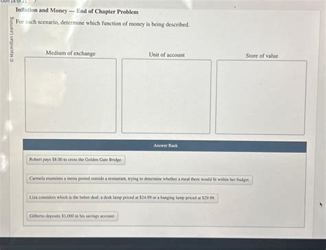 solved inflation and money end of chapter problem for each