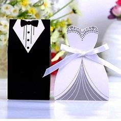 Wedding Favors 2 79 Tuxedo And Gown Favor Boxes With Ribbons Set Of