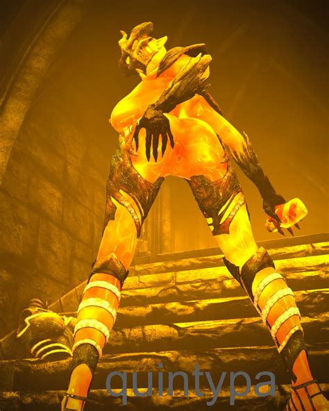 Rule 34 3d 3d Artwork 3d Model 3d Render Flame Atronach Oblivion
