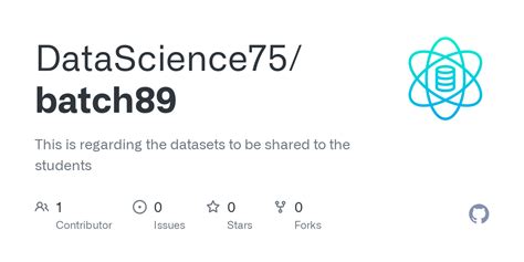 GitHub DataScience75 Batch89 This Is Regarding The Datasets To Be Shared To The Babes
