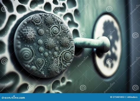 Close Up Of Bacteria On The Door Handle With Visible Textures And