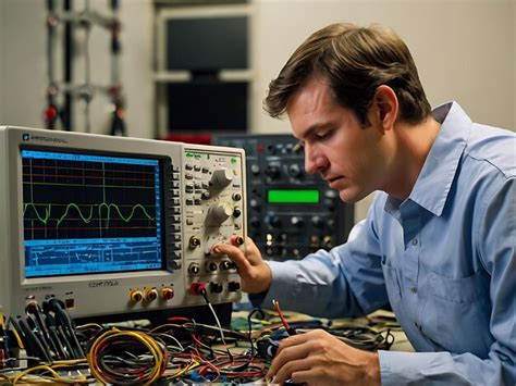 Capture Engineers Testing Electronic Devices Using Osc Premium Ai