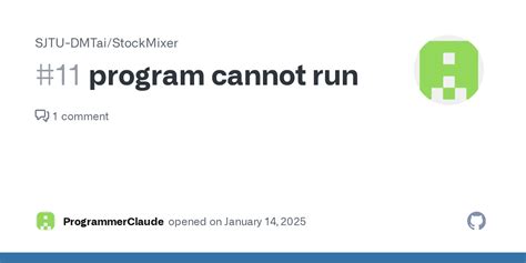 Program Cannot Run · Issue 11 · Sjtu Dmtai Stockmixer · Github
