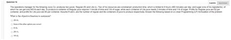 solved what is the objective function to maximize 2r 5 l