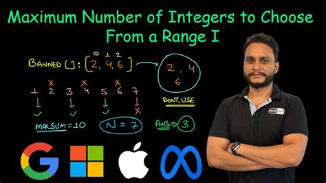 Maximum Number Of Integers To Choose From A Range I Leetcode 2554 Youtube