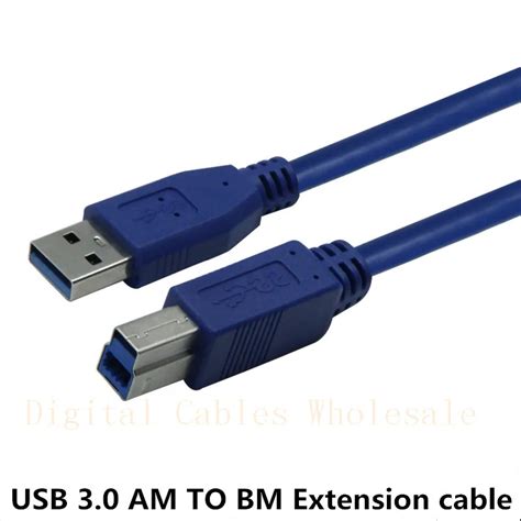 High Quality Blue USB A Male AM To USB B Type Male BM Extension Printer Wire Cable USB