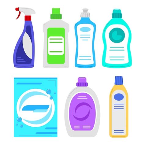 Premium Vector Various Detergents For The House Vector Illustration