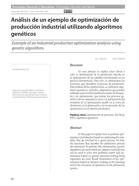 Algoritmo Genetico Pdf Evolución Algoritmo Genético