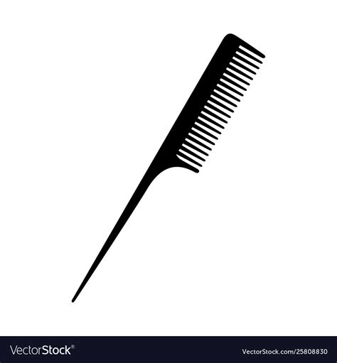 Black And White Hairbrush Silhouette Royalty Free Vector