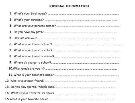 Personal Data Questionnaire At Zara Morrill Blog
