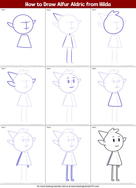 How To Draw Alfur Aldric From Hilda Hilda Step By Step