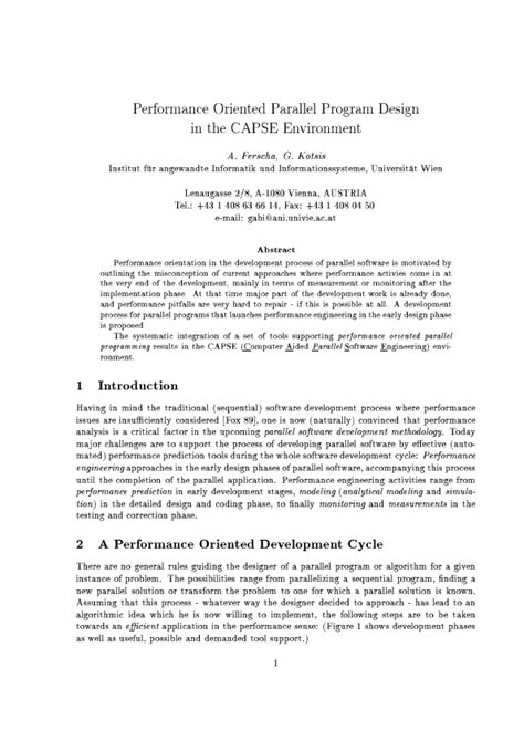 pdf performance oriented parallel program design in the capse environment