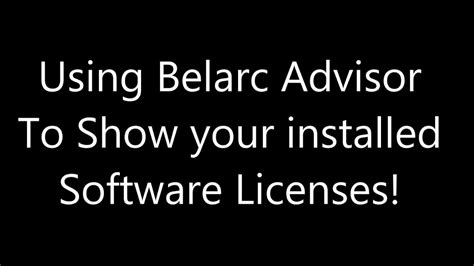 How To Retrieve Missinglost License Keys Using Belarc Advisor Youtube