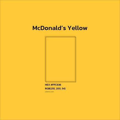 About Mcdonalds Yellow Color Color Codes Matching Colors And