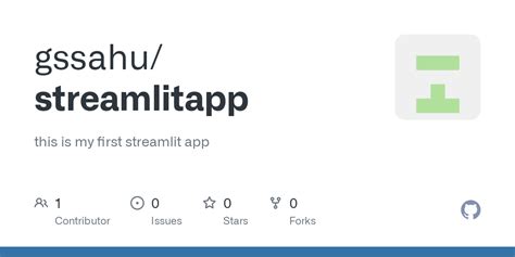 Github Gssahustreamlitapp This Is My First Streamlit App