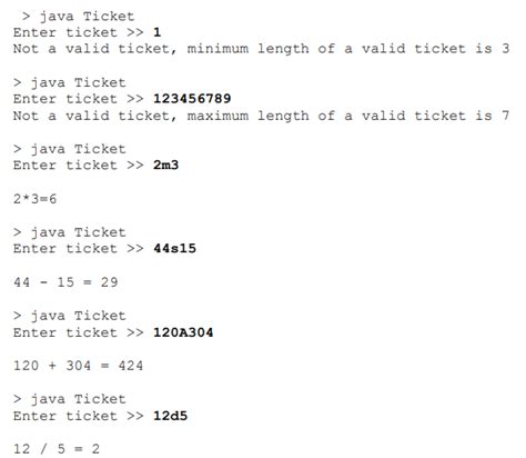 Solved Write A Java Program Called Ticketjava That Prompts