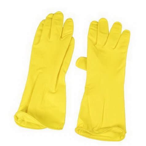 1 짝 미끄럼 방지 라텍스 장갑 노란색 긴 폭 3110 Cm 평면 손목 25 센치메터 Aliexpress