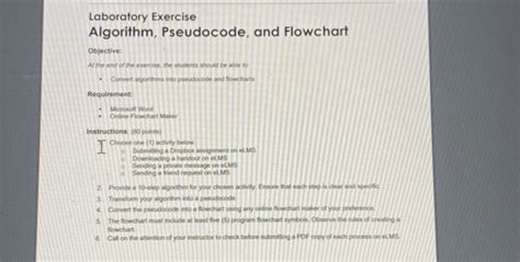 Laboratory Exercise Algorithm Pseudocode Studyx