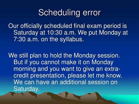 Ppt Scheduling Error Powerpoint Presentation Free Download Id2769396