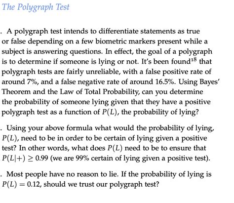 Solved The Polygraph Test · A Polygraph Test Intends To