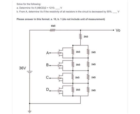 Solved Solve For The Following A Determine Vo If Chegg Com