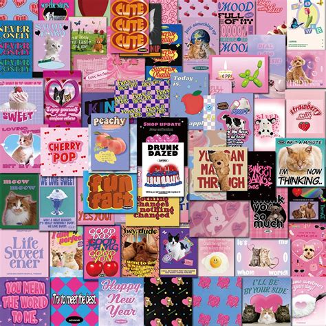 Розовые винтажные амулетивные наклейки набор Y2k 1920 х годов эстетика для ноутбука гитары