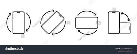 Rotate Smartphone Icons Isolated On White Stock Vector Royalty Free Shutterstock