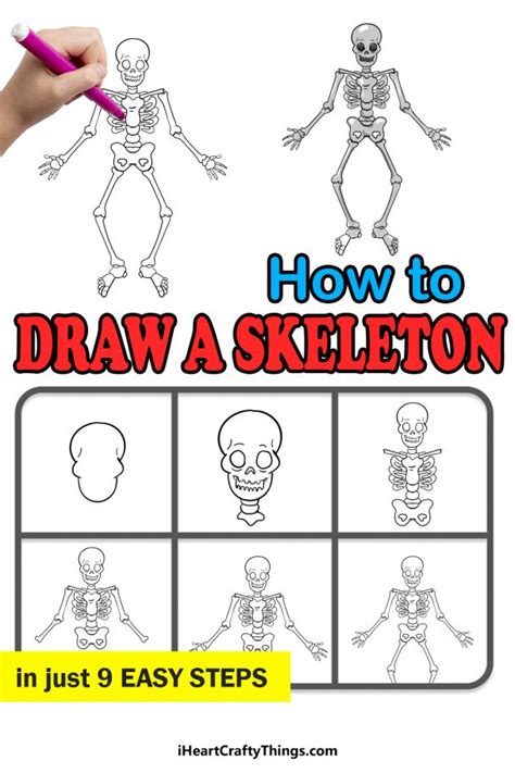 Skeleton Drawing How To Draw A Skeleton Step By Step