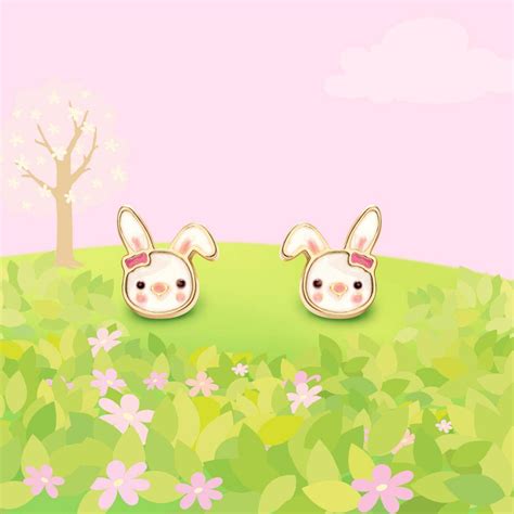 Girl Nation Bouncy Bunny Cutie Stud Earrings The Oaks Apparel Co