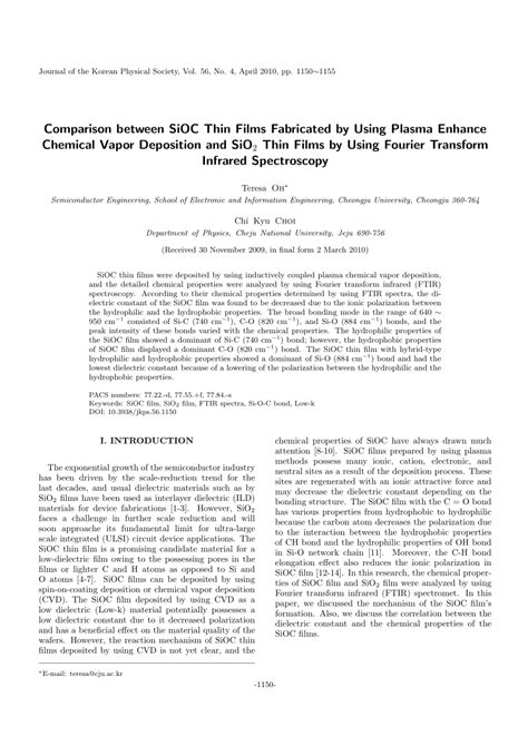 pdf comparison between sioc thin film by plasma enhance chemical