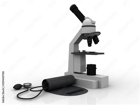 3d Rendering Virus Testing Microscope With Galvanometer Stock