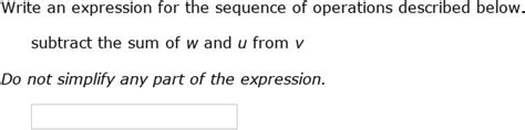 Ixl Write Variable Expressions Two Or Three Operations