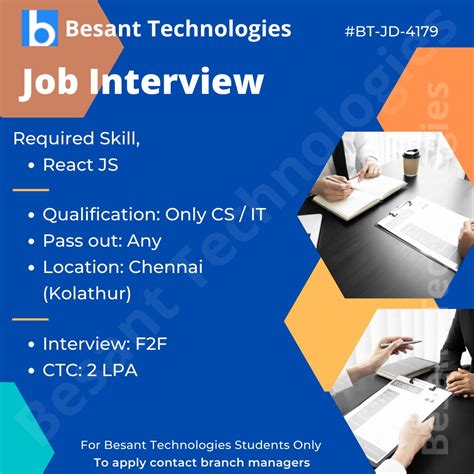 Besant Technologies On Linkedin Reactjs Openings Chennai