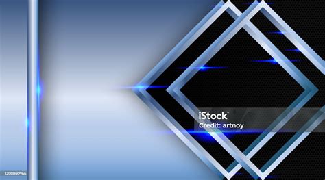 겹치고 멋진 배경 레이어 질감 검은 육각형 배경에 빛 효과와 현실적인 파란색 레이어 빛에 대한 스톡 벡터 아트 및 기타 이미지 빛 직사각형 추상적인 Istock