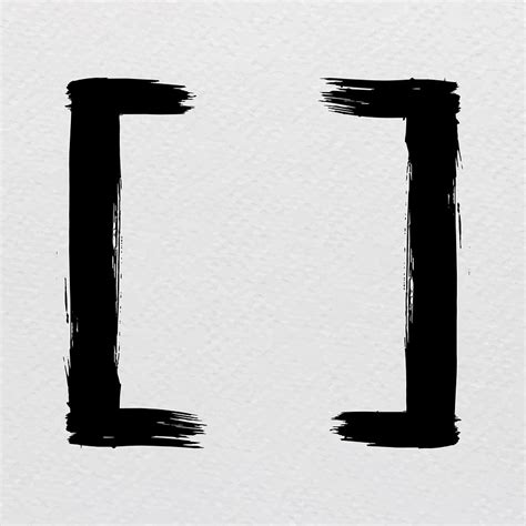 Square Brackets Symbol Brush Stroke Premium Vector Rawpixel
