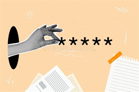 Halftone Hand Password Manual Input Pin Code Passwords Key To Access Phone Computer Web